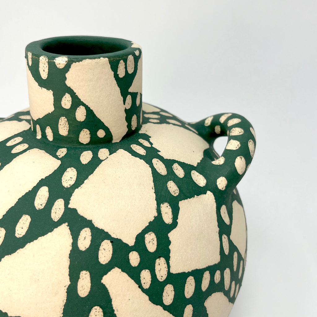 Green on White Pot | Lydia Hardwick | Kobi & Teal