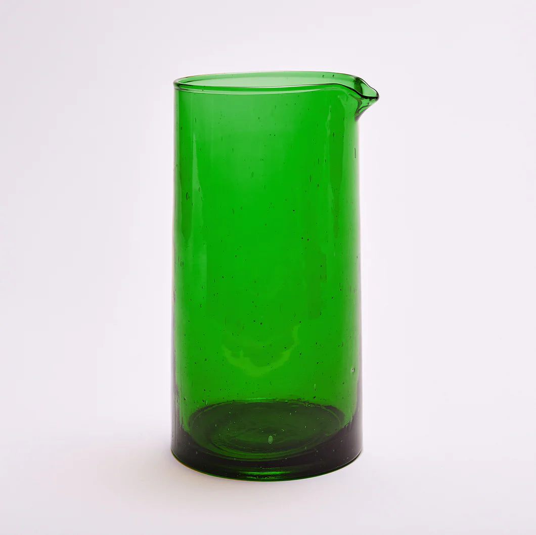Recycled Spring Green Glass Carafe | The Atlas Works | Kobi & Teal